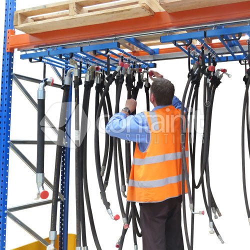 Hose Storage Kit with Track System for Pallet Racking – Store Above